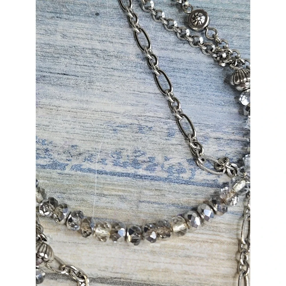 Brighton | Jewelry | Brighton 3 Strand Crystal Beads Necklace 28 Chain ...